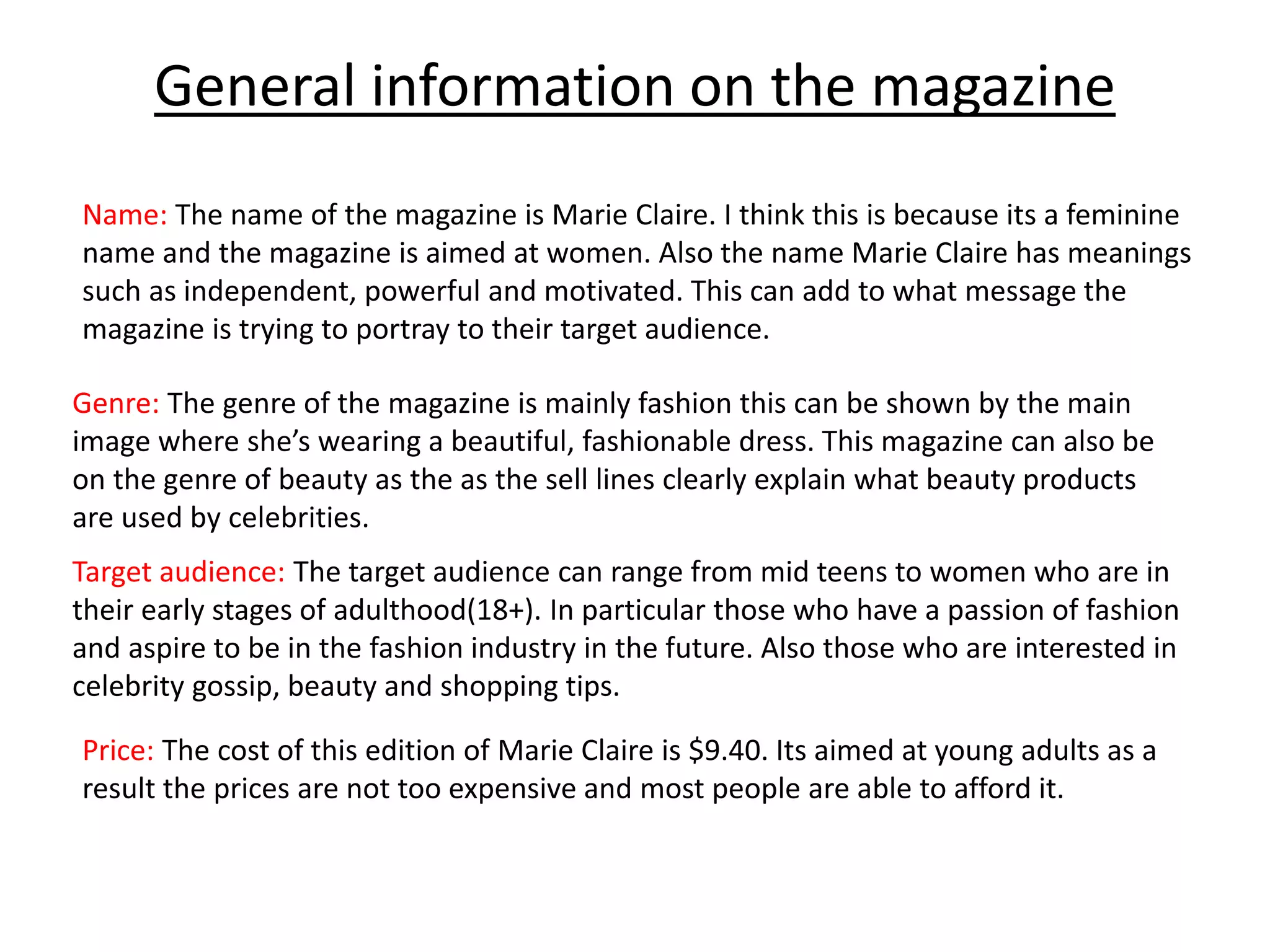 media studies Magazine cover analysis | PPTX