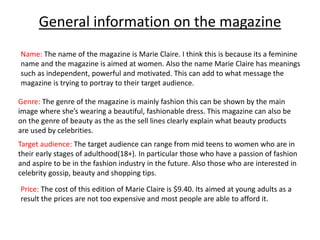 media studies Magazine cover analysis | PPTX