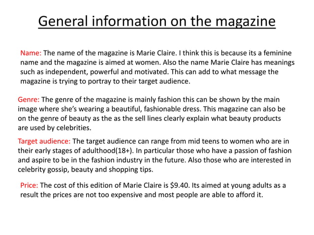 media studies Magazine cover analysis | PPTX