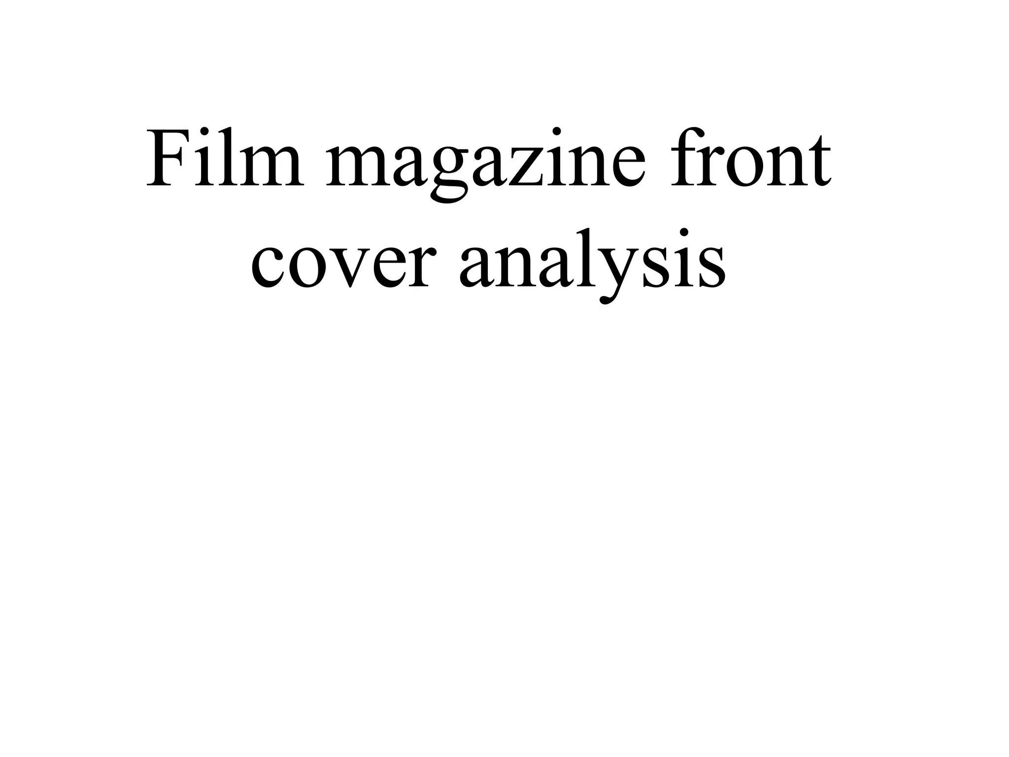 Magazine cover analysis v2 | PPTX