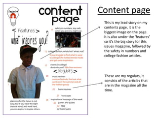 Magazine cover and contents page analysis lorraine | PPT