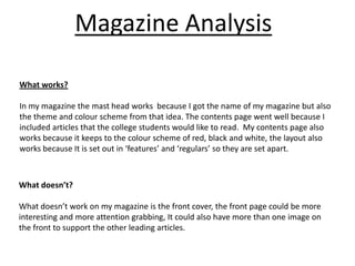 Magazine cover and contents page analysis lorraine | PPT