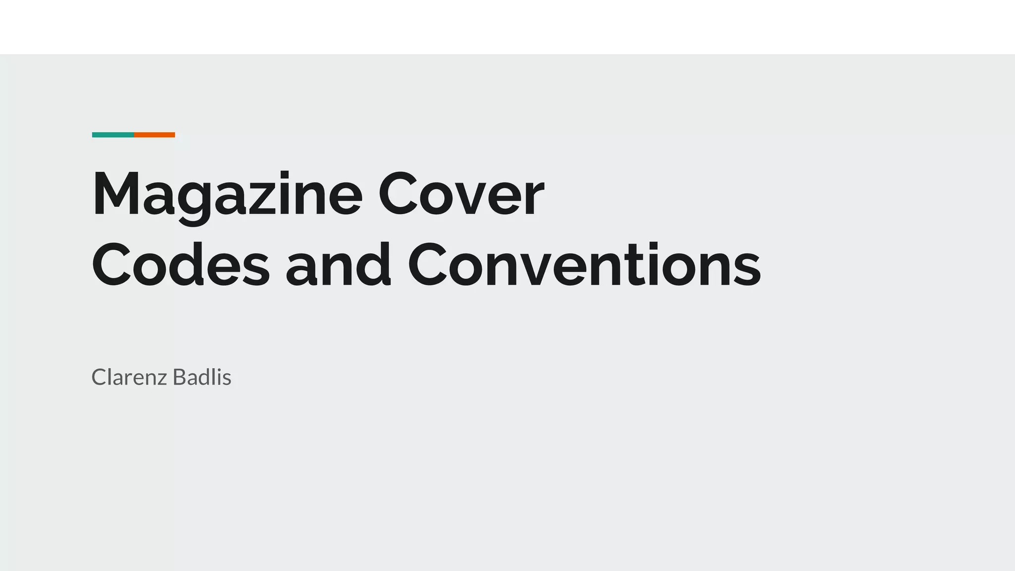 Magazine cover codes and conventions | PPT