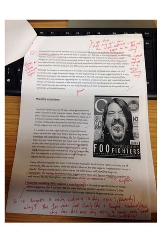 Magazine cover page analysis teacher feedback | PDF