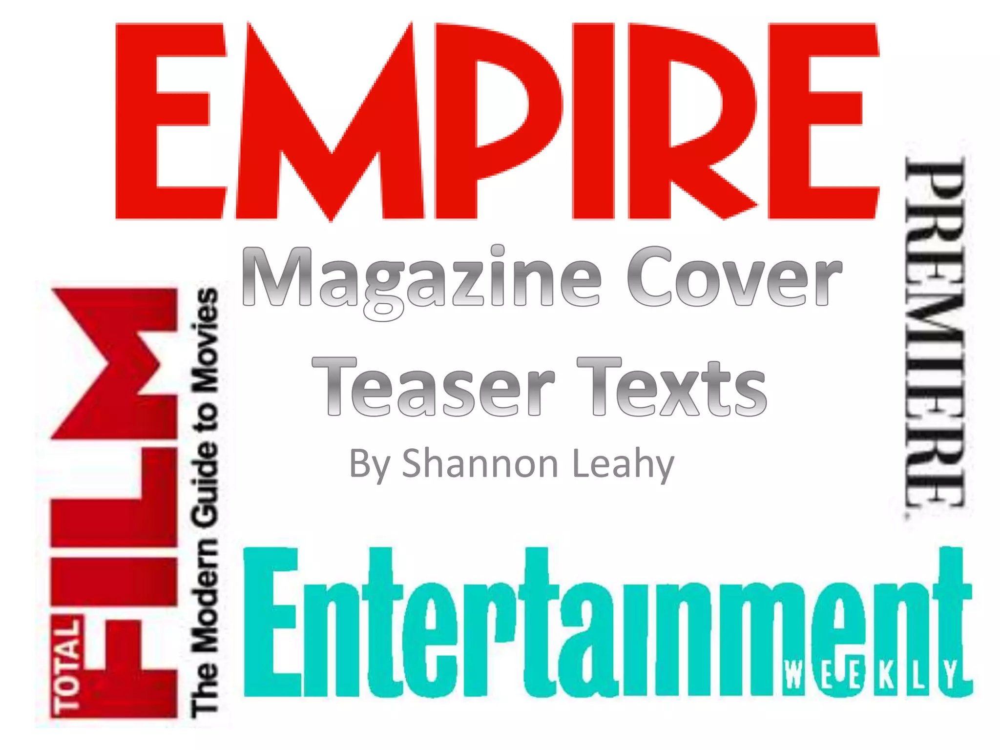 Magazine cover teaser texts | PPTX