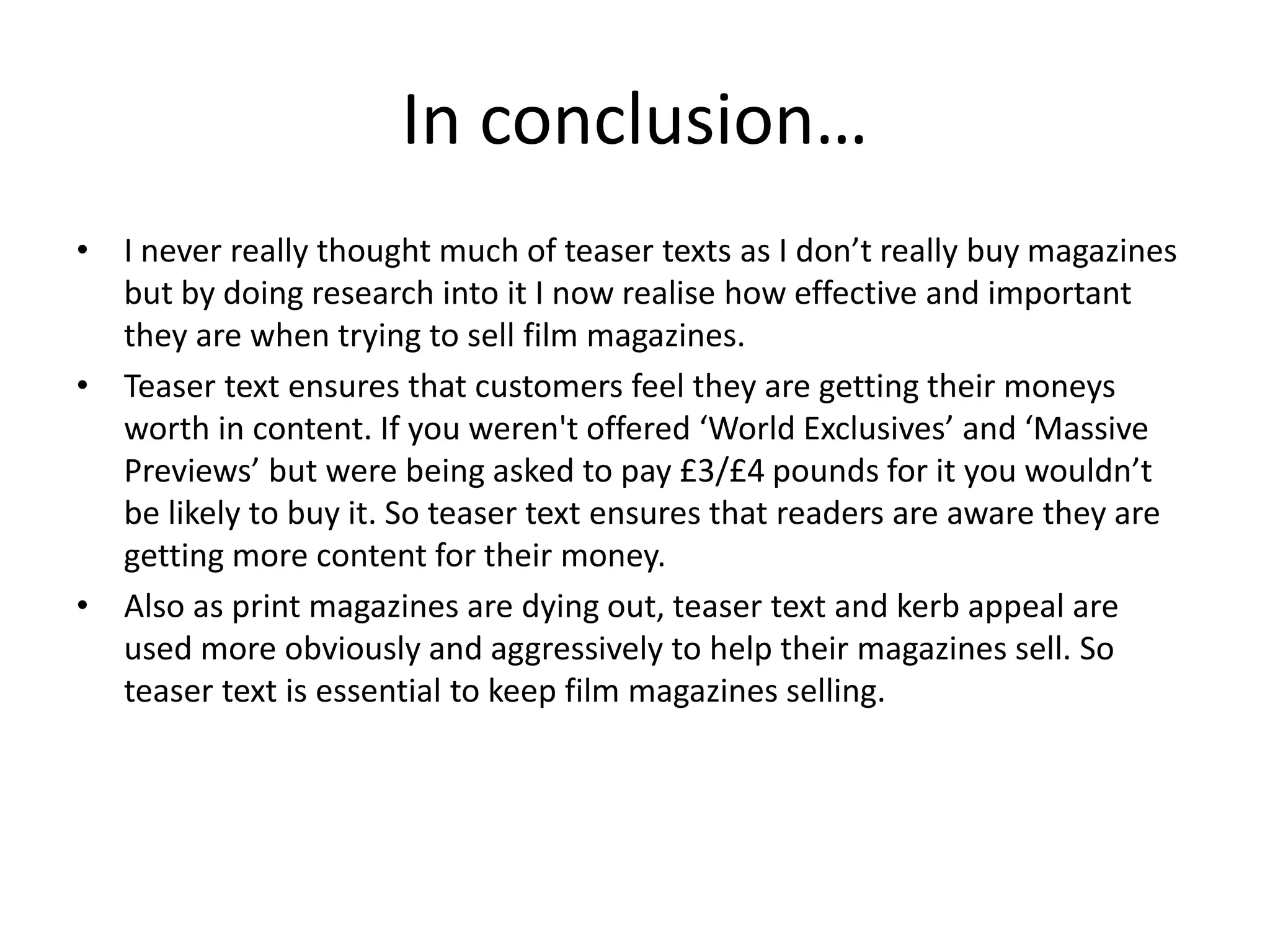 Magazine cover teaser texts | PPTX