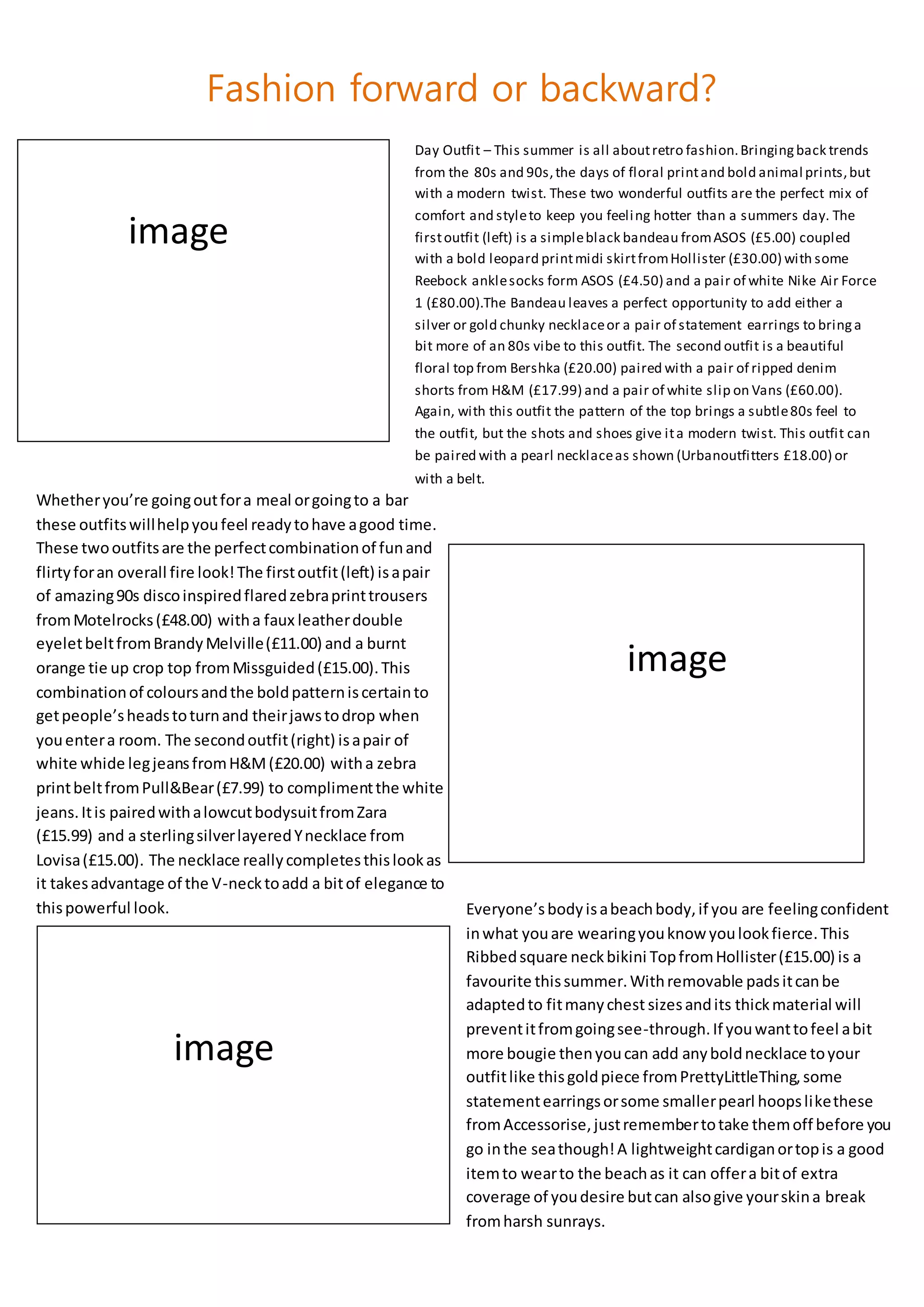 Magazine double page spread layout | DOCX