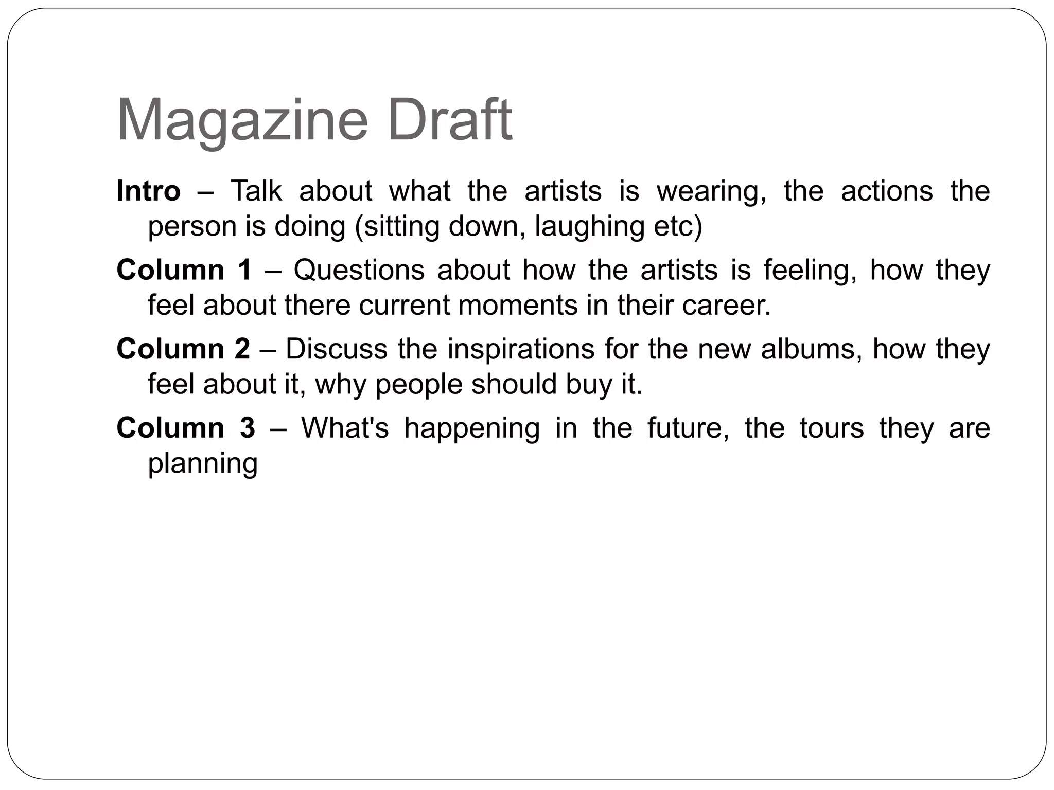 Magazine draft | PPTX