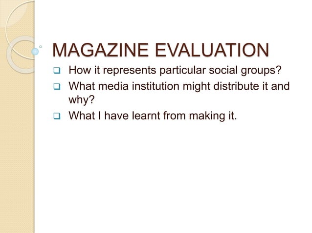 Magazine evaluation 3 | PPT
