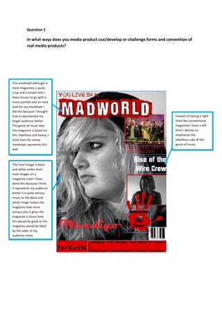 Magazine evaluation question 1 (done) | PDF