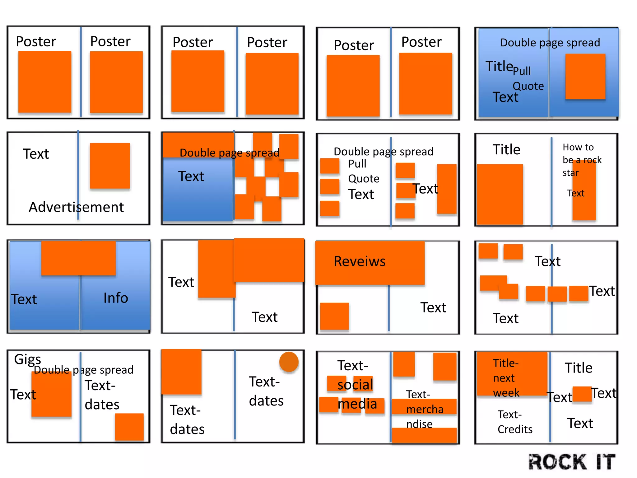 Magazine flat plan power point template | PPTX