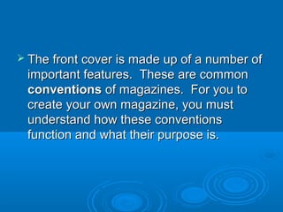 Magazine front cover_analysis | PPT