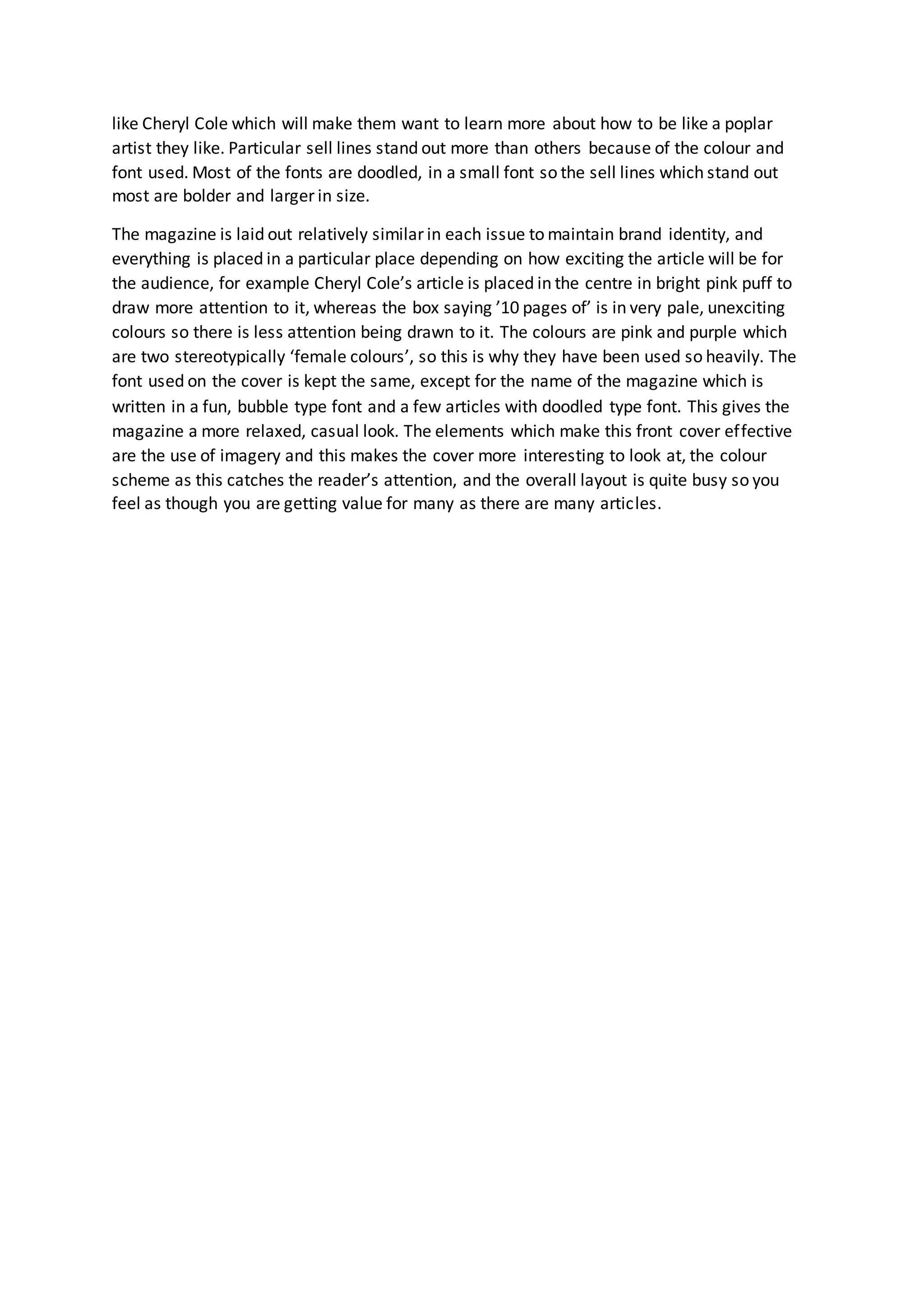 Magazine Front Cover Analysis | PDF