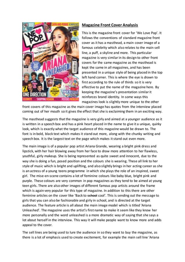 Magazine Front Cover Analysis | PDF