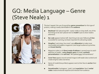 Magazine front covers textual analysis gq and heat | PPTX