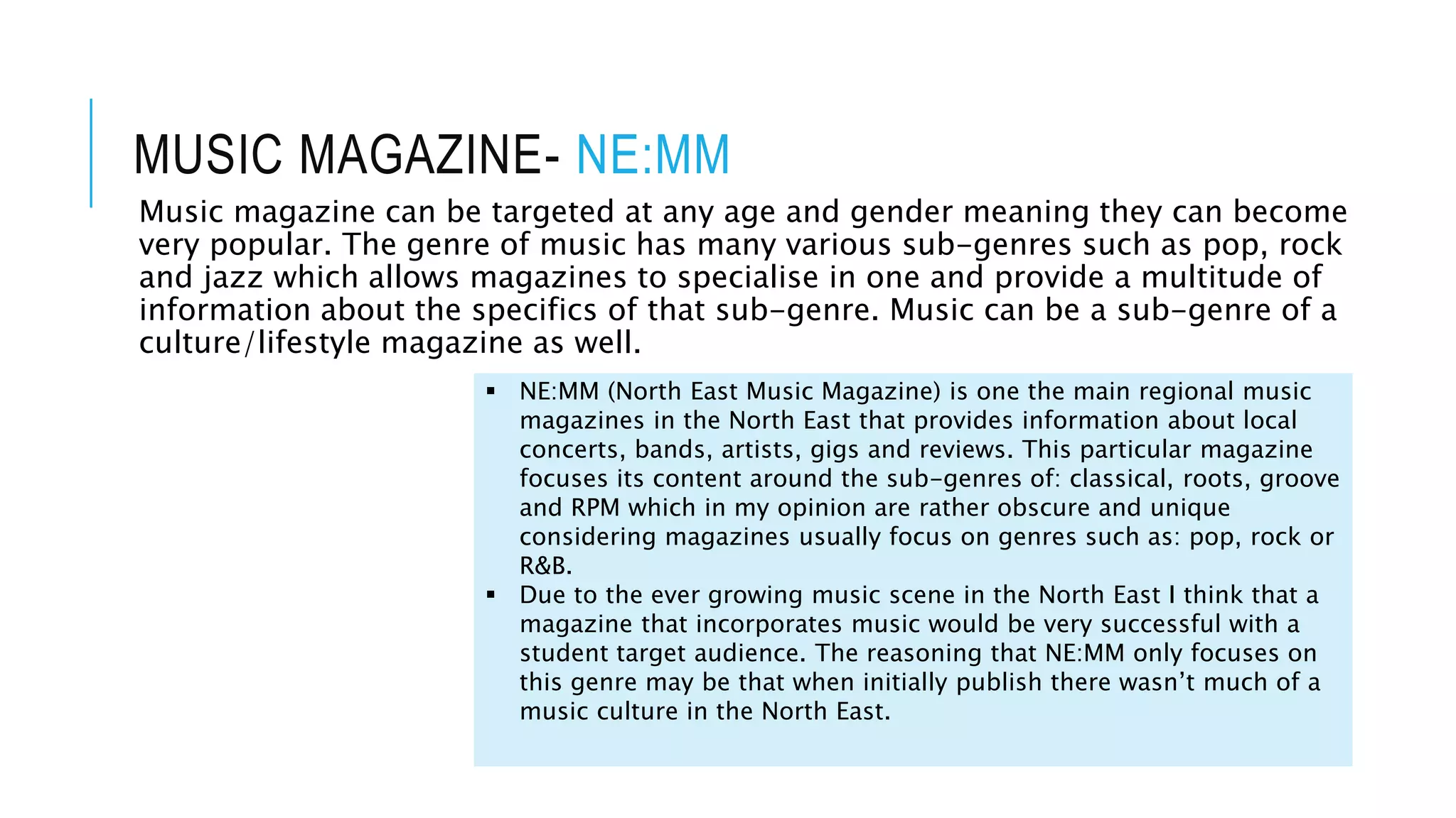 Magazine genres and sub genres | PPTX