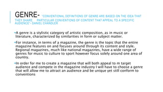 Magazine genres and sub genres | PPTX