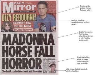 Magazine Headline and Newspaper Analysis K.Brett | PPT