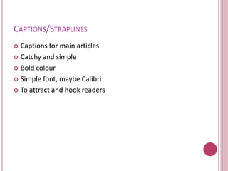 Magazine ideas presentation | PPTX