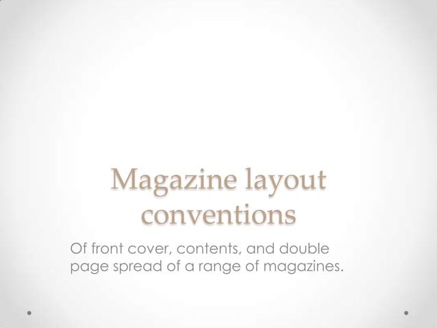 Magazine layout conventions | PPTX
