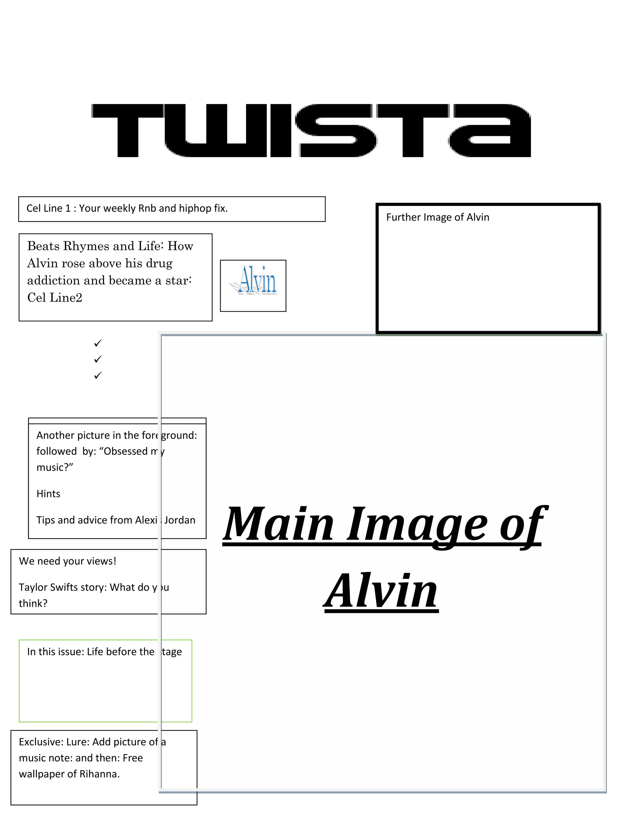 Magazine Drafts Of Front Cover, Contents Page And Double Page Spread | DOCX