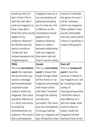 Magazine name ideas | DOCX