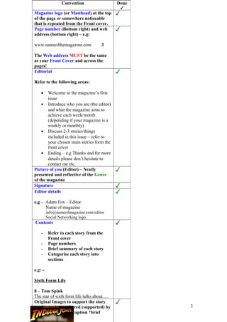 Magazine pages checklist | PDF