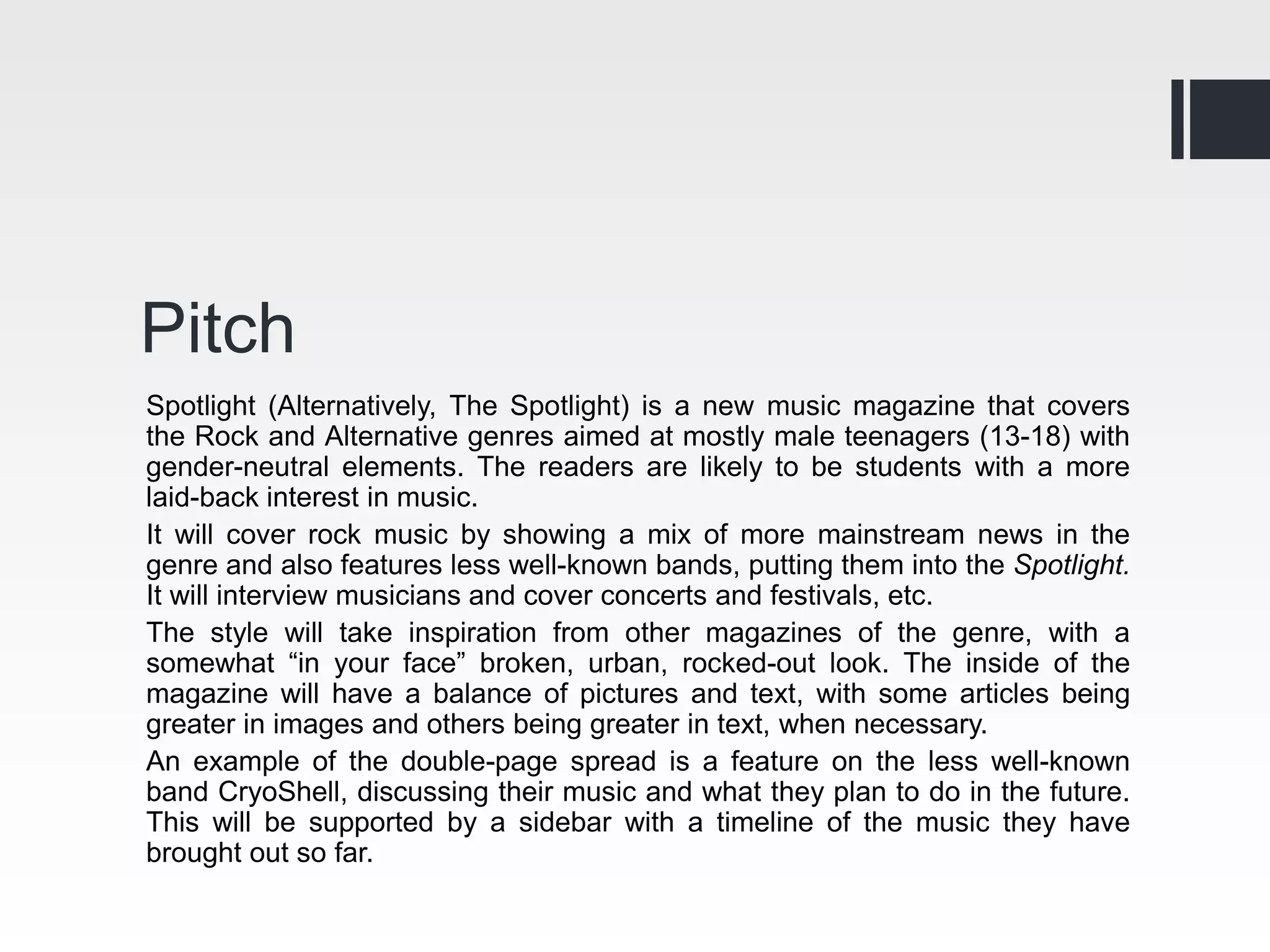 Magazine pitch | PPT | Free Download