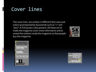 Magazine Media studies cover page textual analysis. | PPT