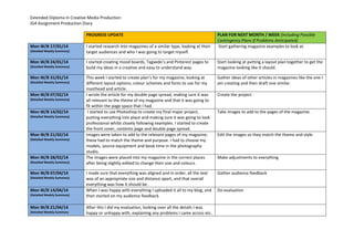 Magazine production diary | DOCX