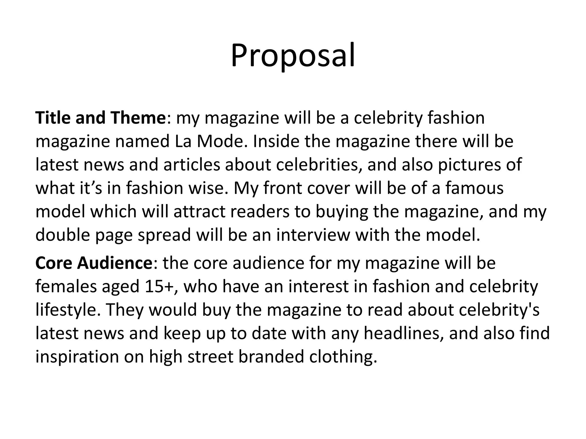 Magazine Proposal | PPT