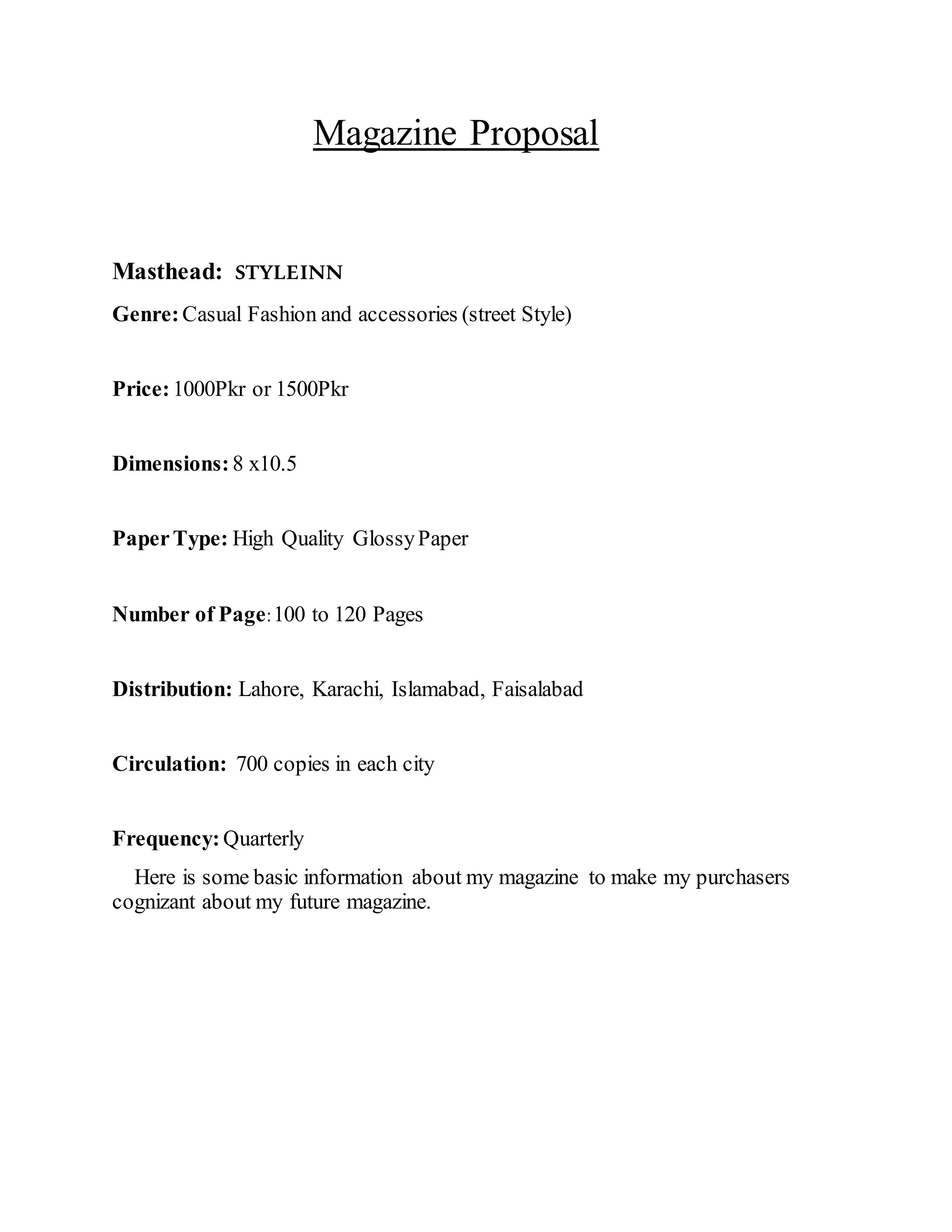 Magazine proposal | DOCX