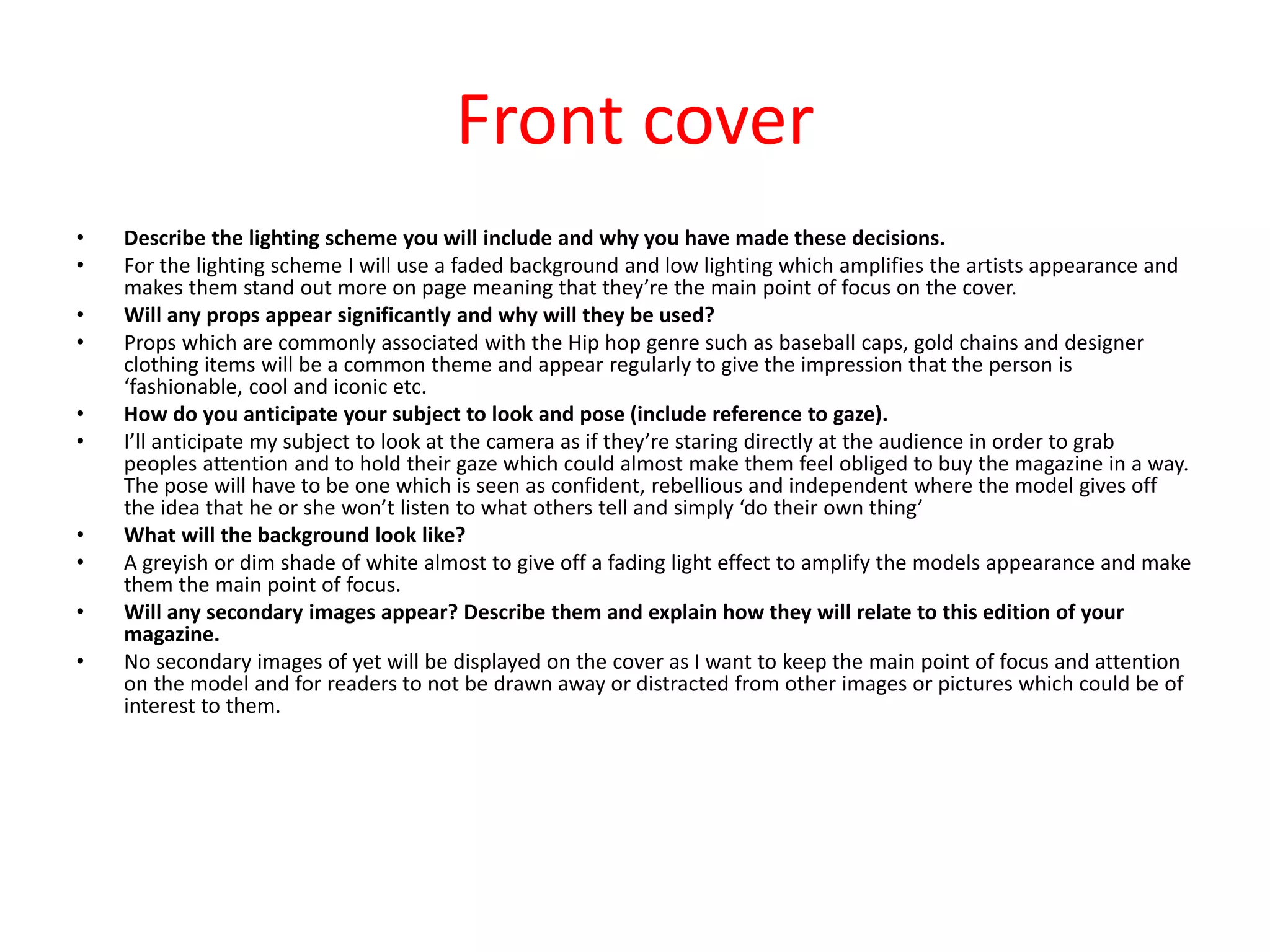 Magazine questionnaire for magazine cover | PPT