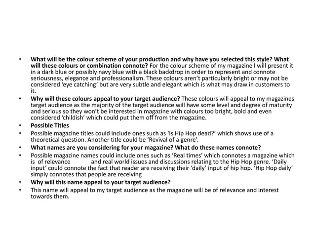 Magazine questionnaire for magazine cover | PPT