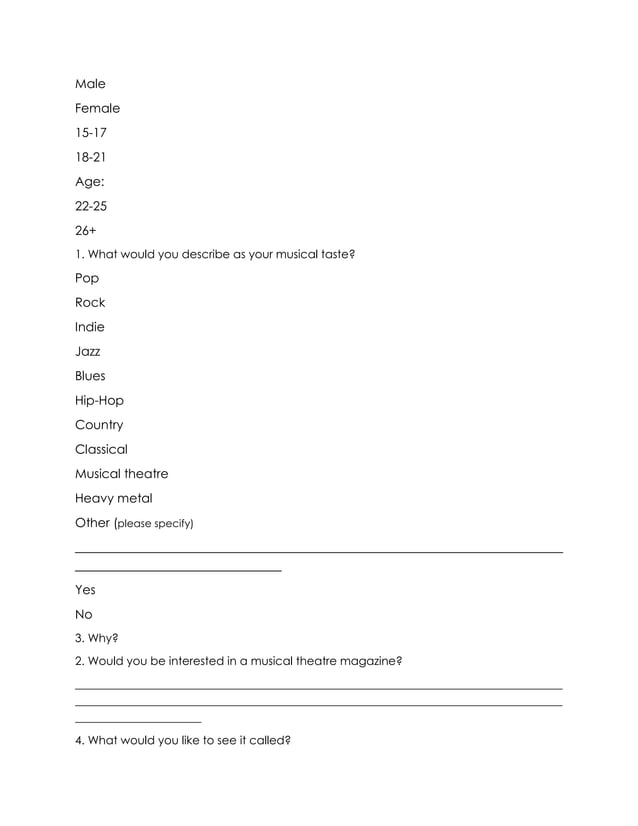 Magazine questionnaire | DOCX