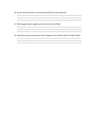 Magazine questionnaire | DOCX
