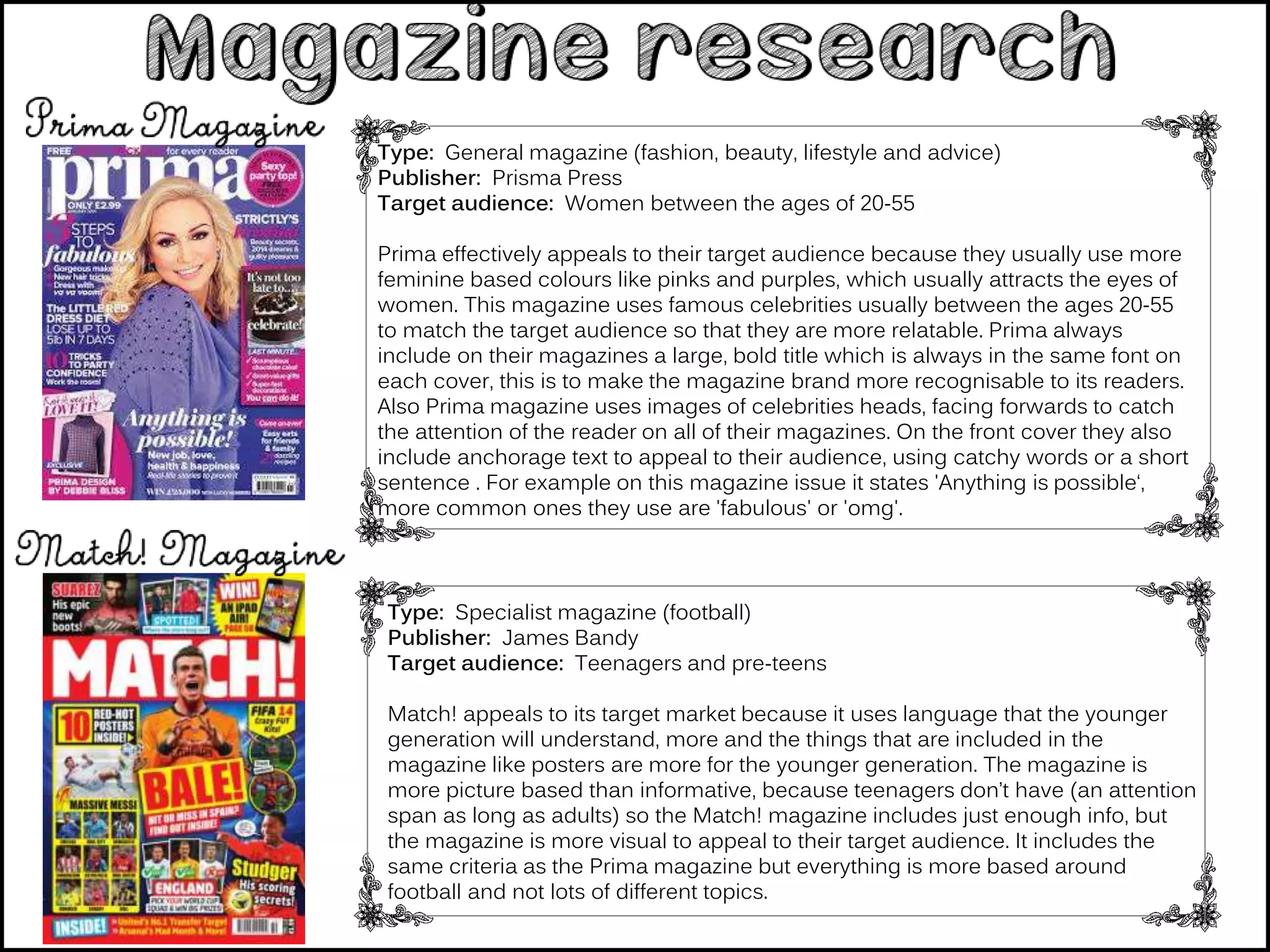 GCSE Media Studies Coursework - Magazine research and planning | PPTX