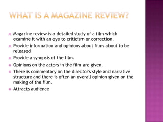 Magazine Review Analysis | PPT