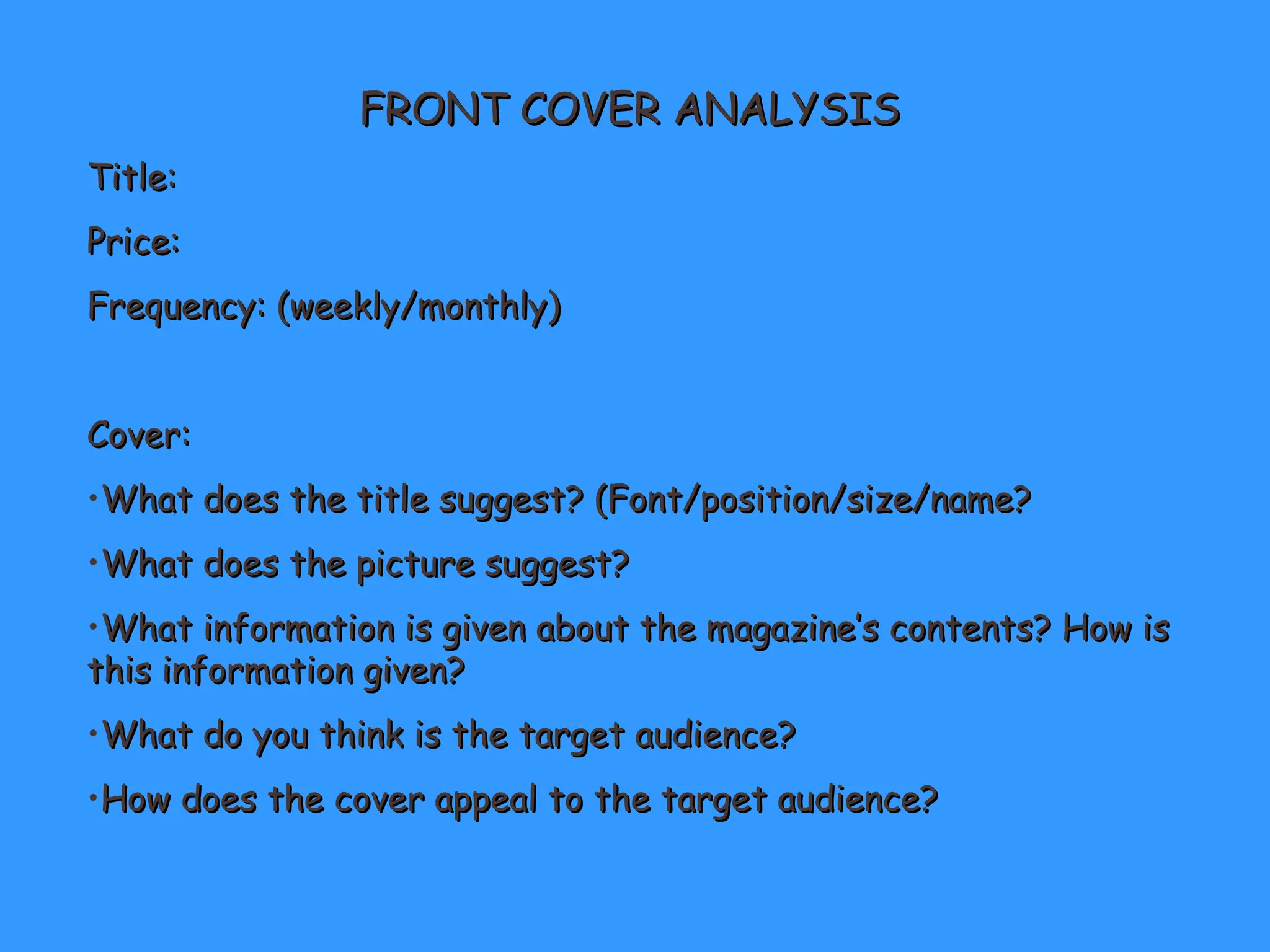 Magazine analysis, history and introduction | PPT