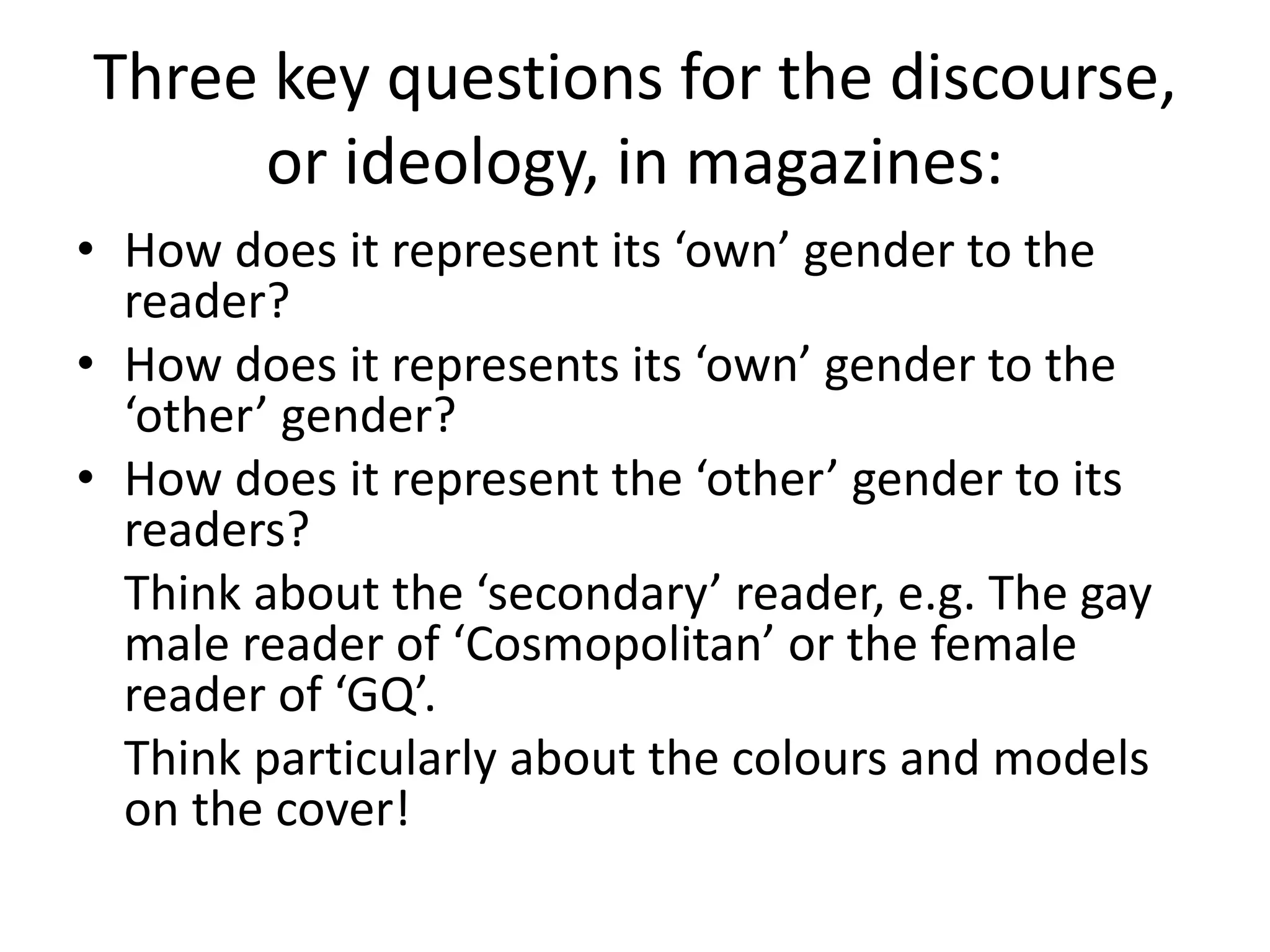 Magazines and gender | PPTX