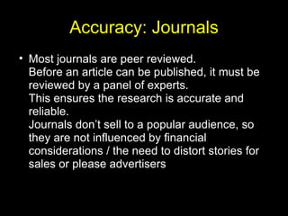 Magazines vs. Peer-Reviewed Journals | PPT
