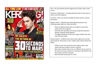 Magazine Marketing | DOCX | Album-oriented Rock | Rock Music