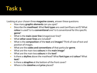 Magazines research task | PPTX