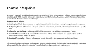 Magazine Structure | Contents of Magazine | Magazine Journalism | PPT