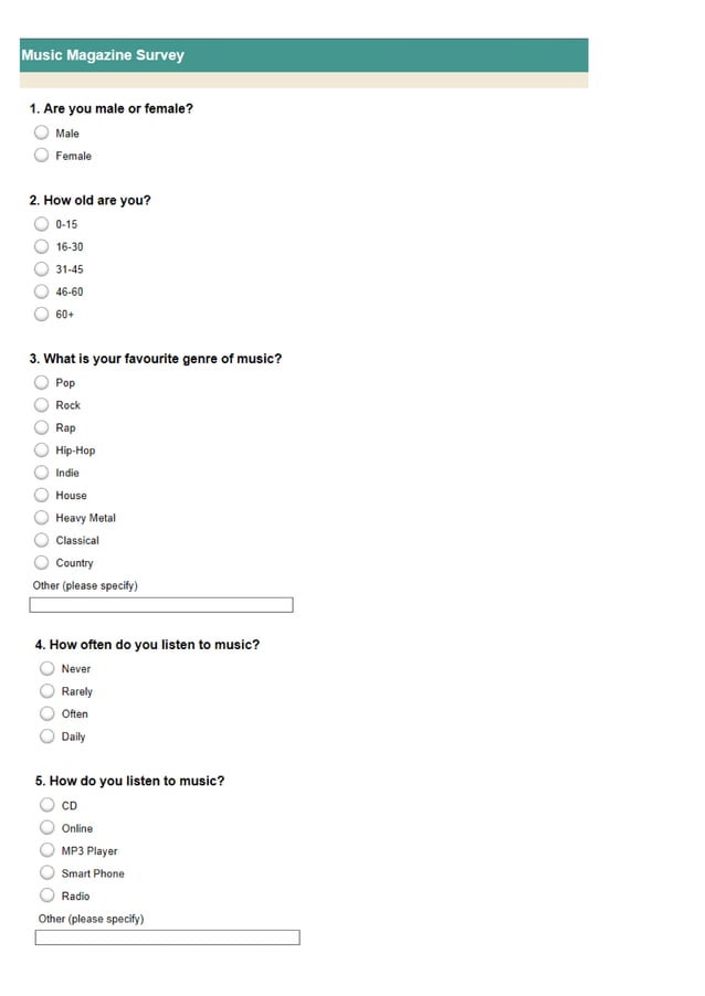 Magazine survey (blank) 1 | PDF