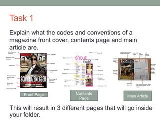Magazine Production Research and Planning Tasks 1 - 10 | PPTX