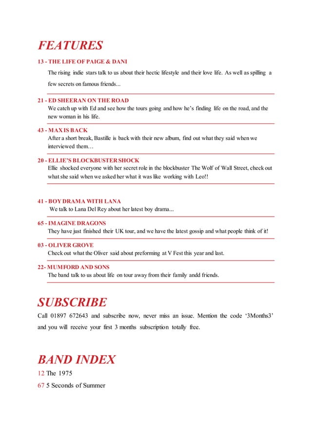 Magazine Text - Contents Page | PDF
