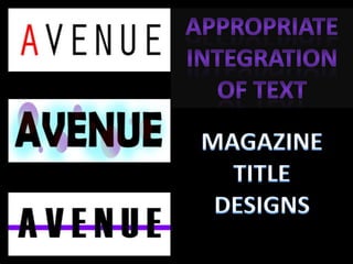 Magazine title designs. | PPT
