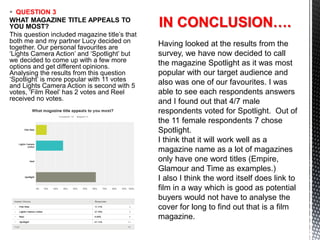 Magazine Title Ideas Questionnaire Results | PPT