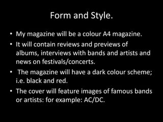Magazine treatment | PPTX | Music | Entertainment
